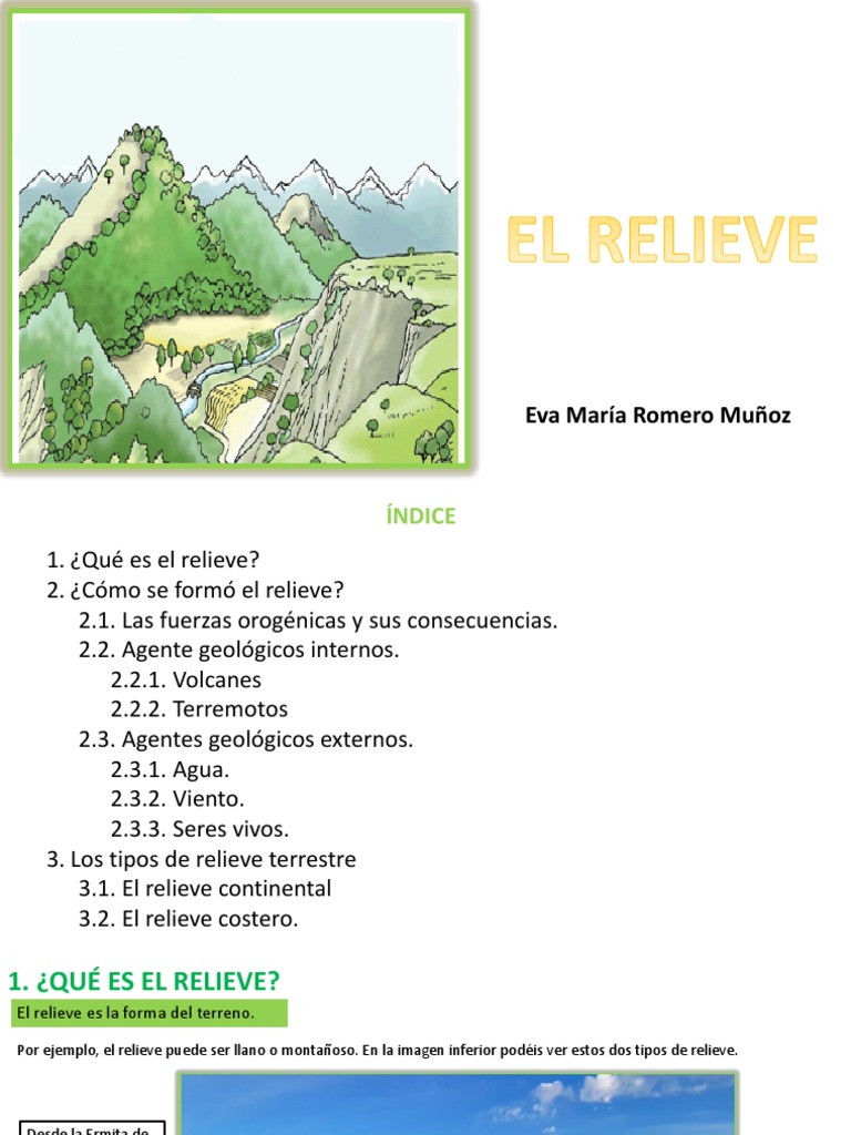 Tipos y formación del relieve terrestre | PDF | Terreno | Fondo del mar