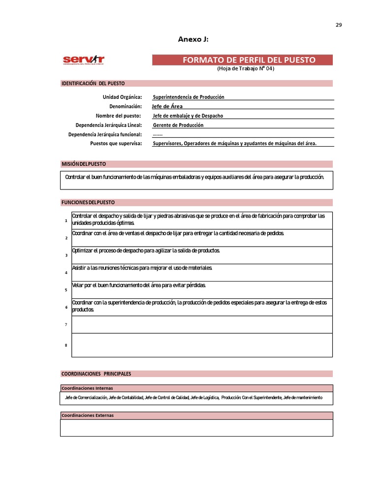 ANEXO J - Jefe de Area y Despacho | PDF | Gestión de recursos humanos ...