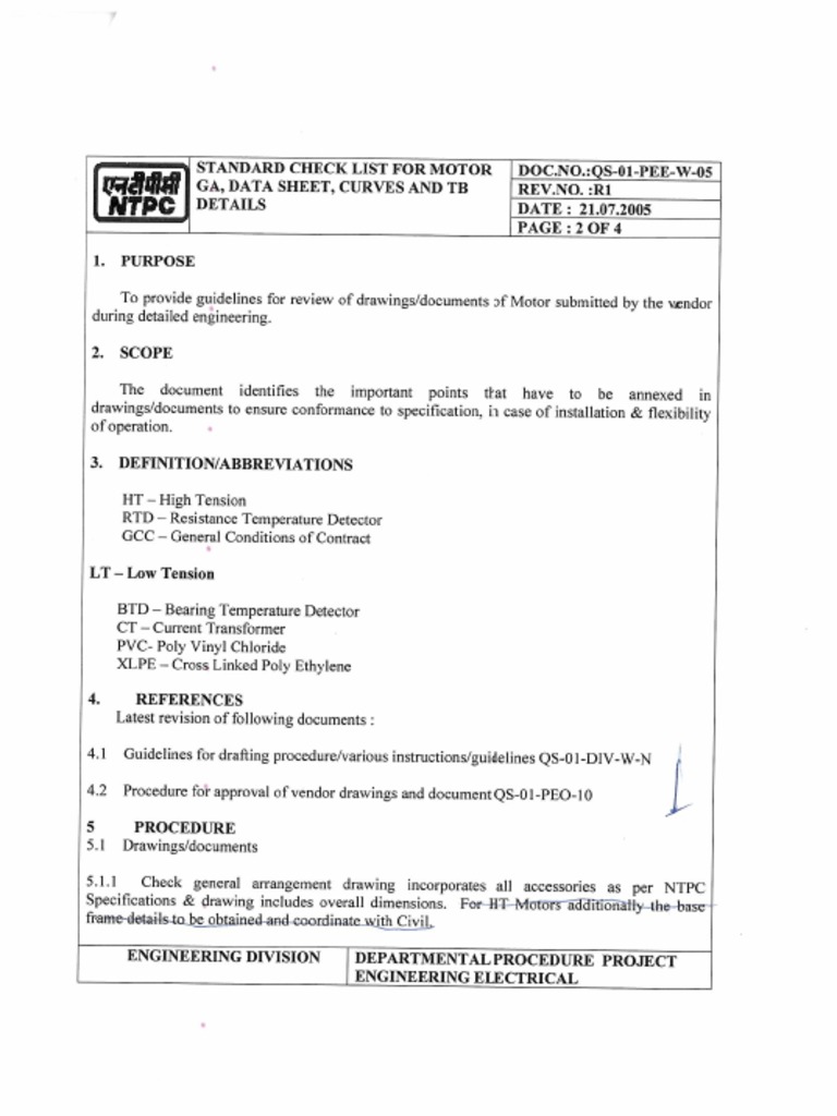 Motor Checklist | PDF