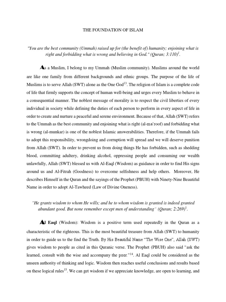 The Foundation of Islam | PDF | God In Islam | Wisdom