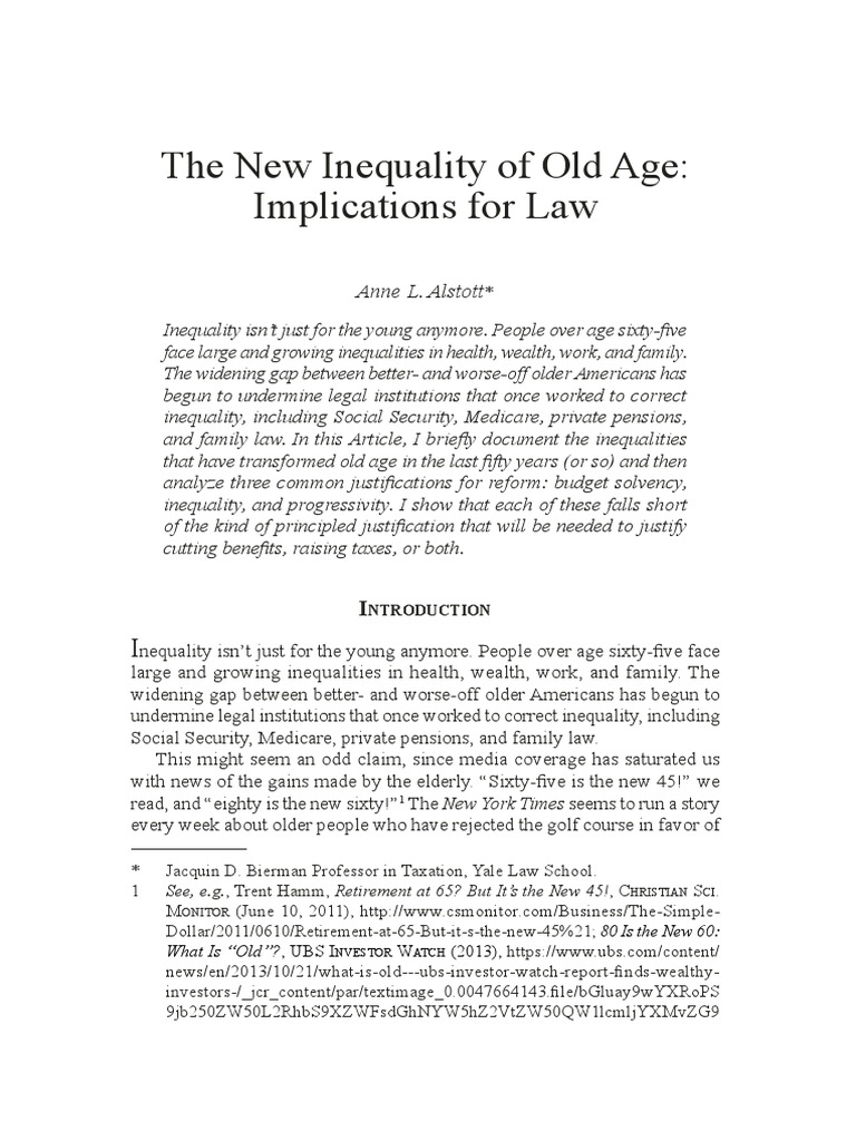 The New Inequality of Old Age | PDF | Progressive Tax | Social Security ...