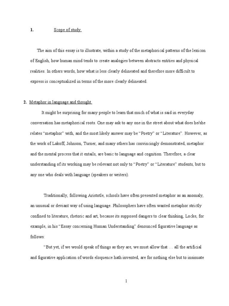 Figurative Language Essay | Metaphor | Concept