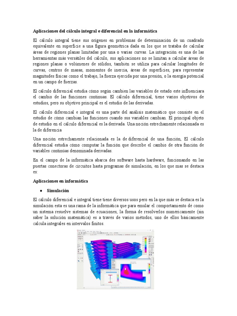 Aplicaciones Del Cálculo Integral e Diferencial en La Informática | PDF ...