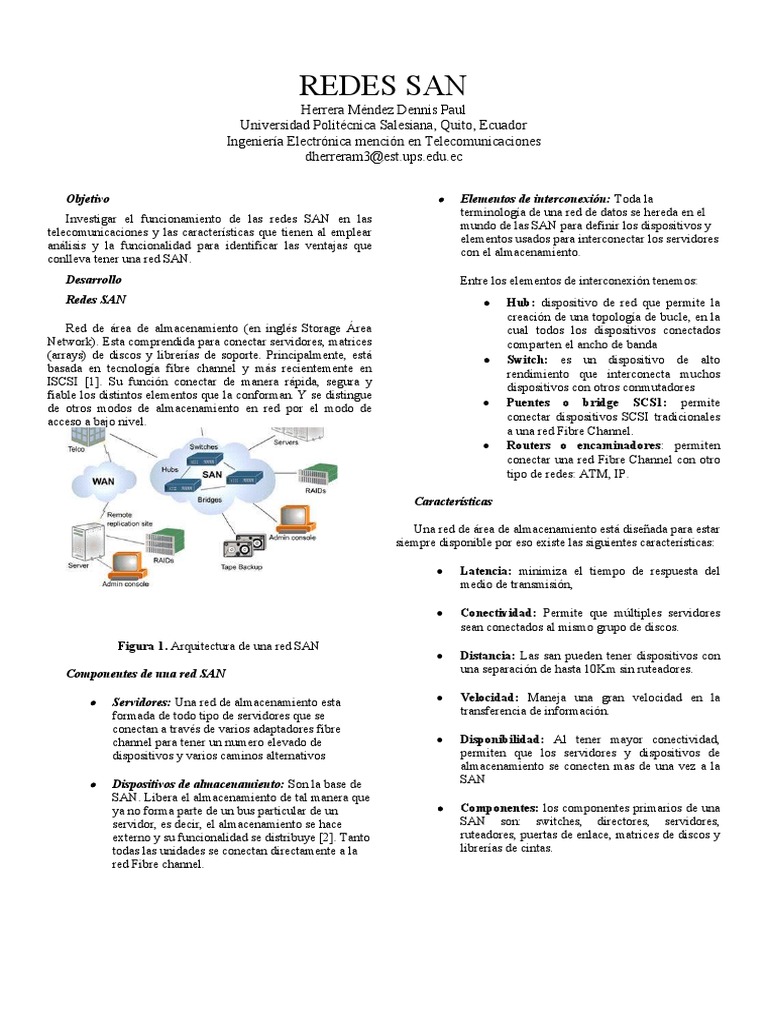 Redes SAN | PDF | Red de computadoras | Servidor (Computación)
