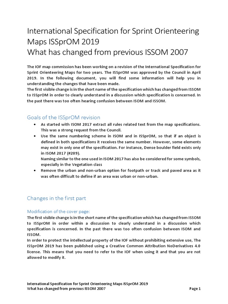 What Has Changed From ISSOM 2007 To ISSprOM 2019 | PDF | Contour Line ...