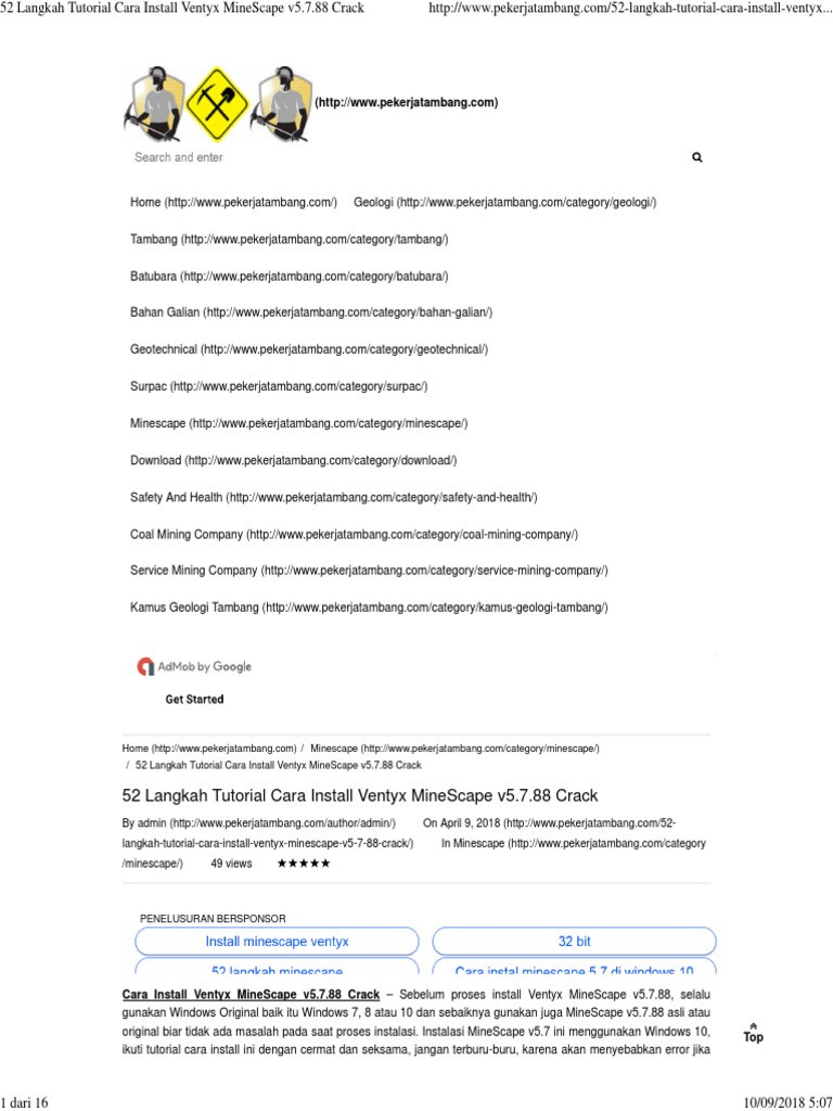 Tutorial Cara Install Ventyx MineScape v5.7 | PDF