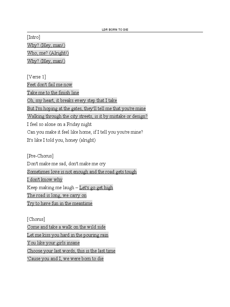 LDR Lyrics | PDF