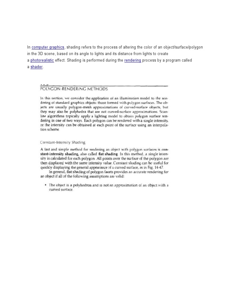 Computer Graphics Photorealistic Rendering Shader | PDF