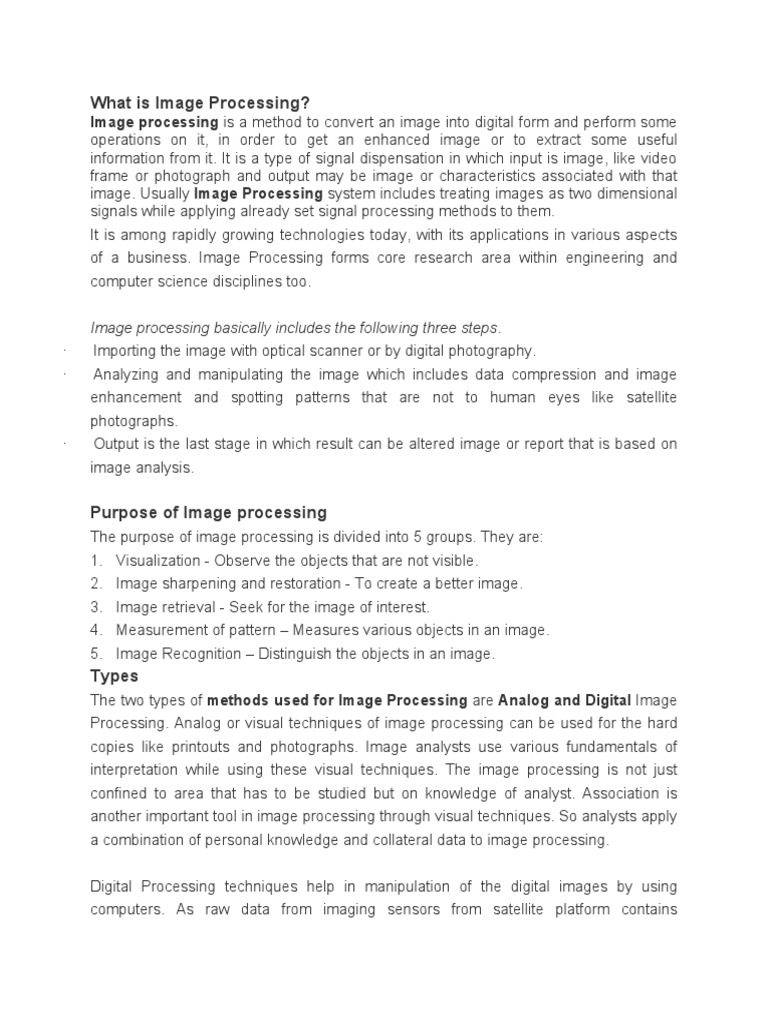 What Is Image Processing | PDF | Data | Image
