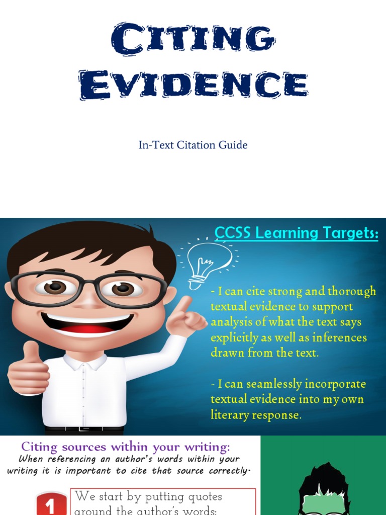 Citing Evidence: In-Text Citation Guide | PDF | Citation