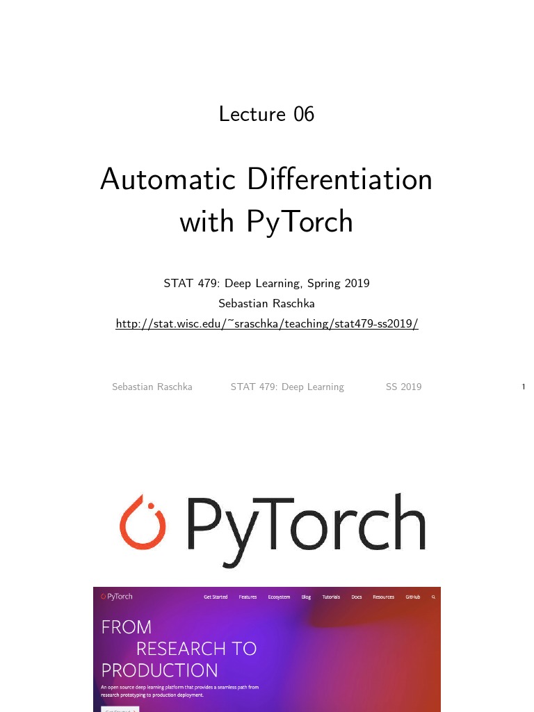 L06 Pytorch Slides | PDF | Deep Learning | Computational Neuroscience