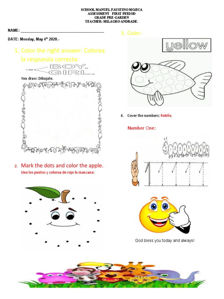 Color The Right Answer: Colorea La Respuesta Correcta | PDF
