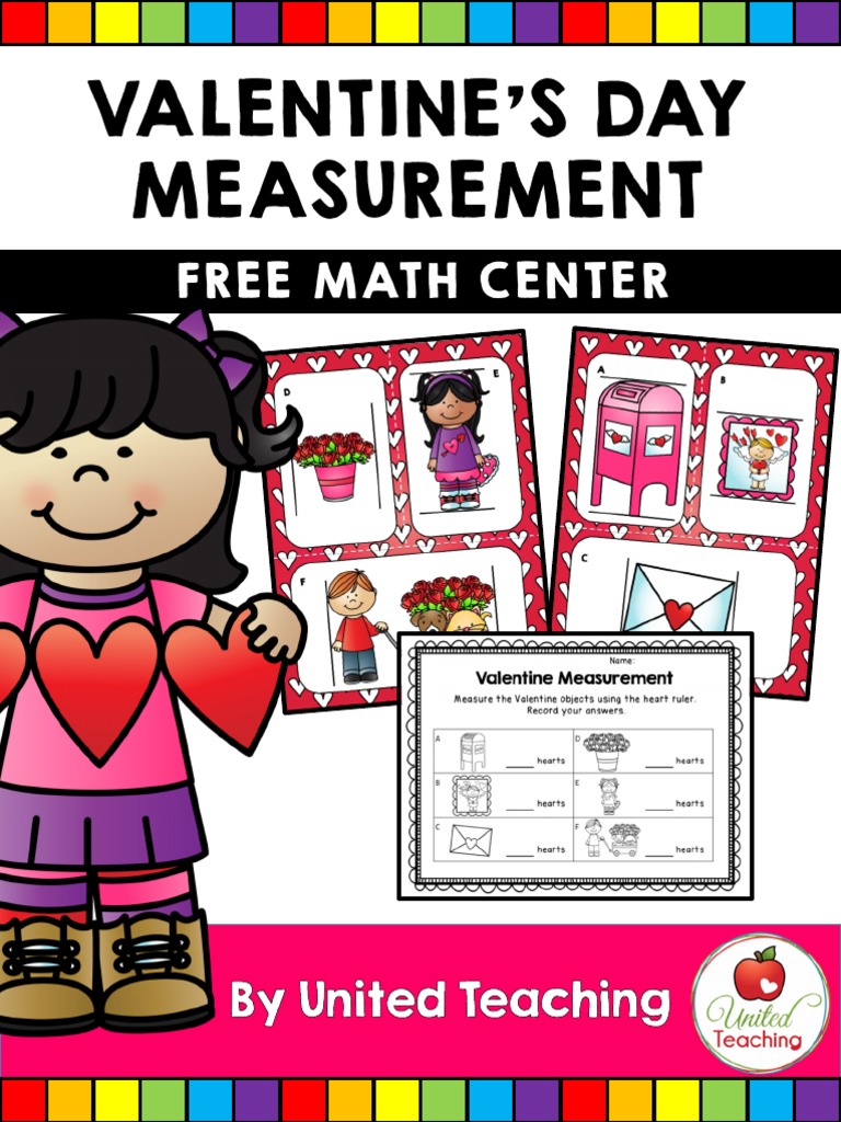 Valentine'S Day Measurement: Free Math Center | PDF