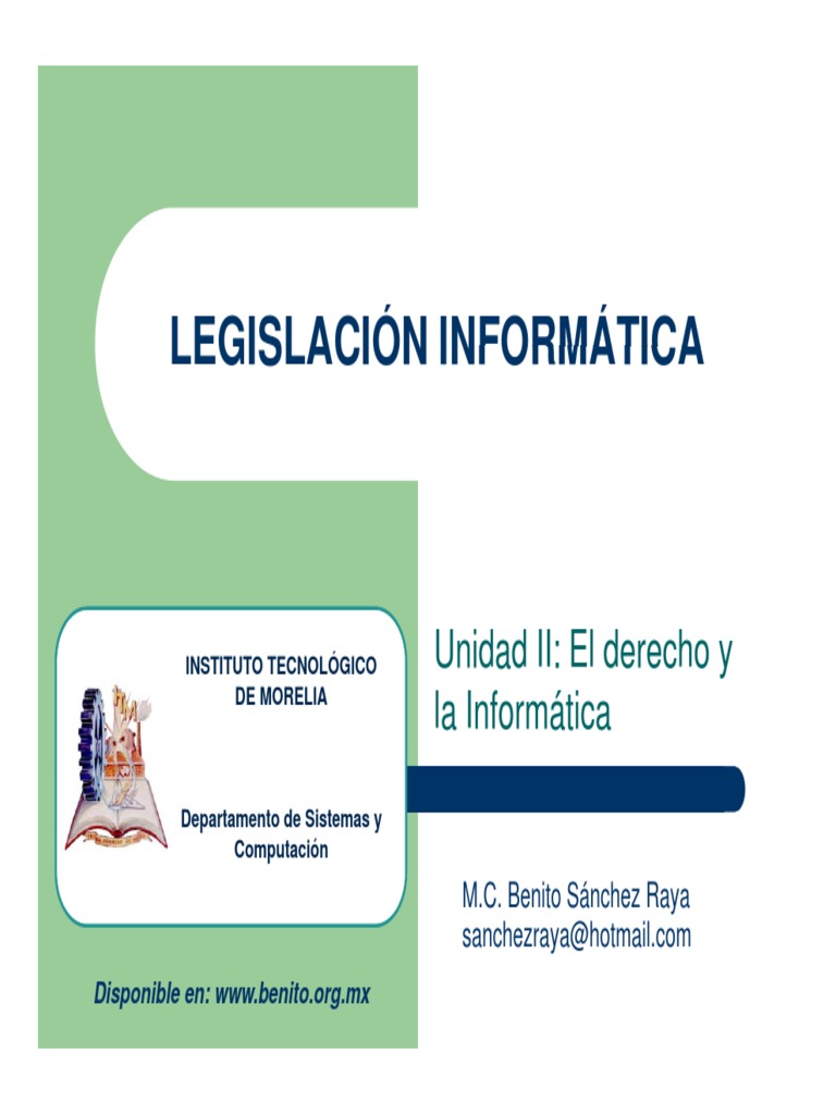 02 Legislacion Informatica - El Derecho y La Informatica | Descargar ...