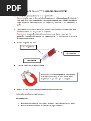 Hoja De Trabajo Sobre Magnetismo: Clave De Respuestas