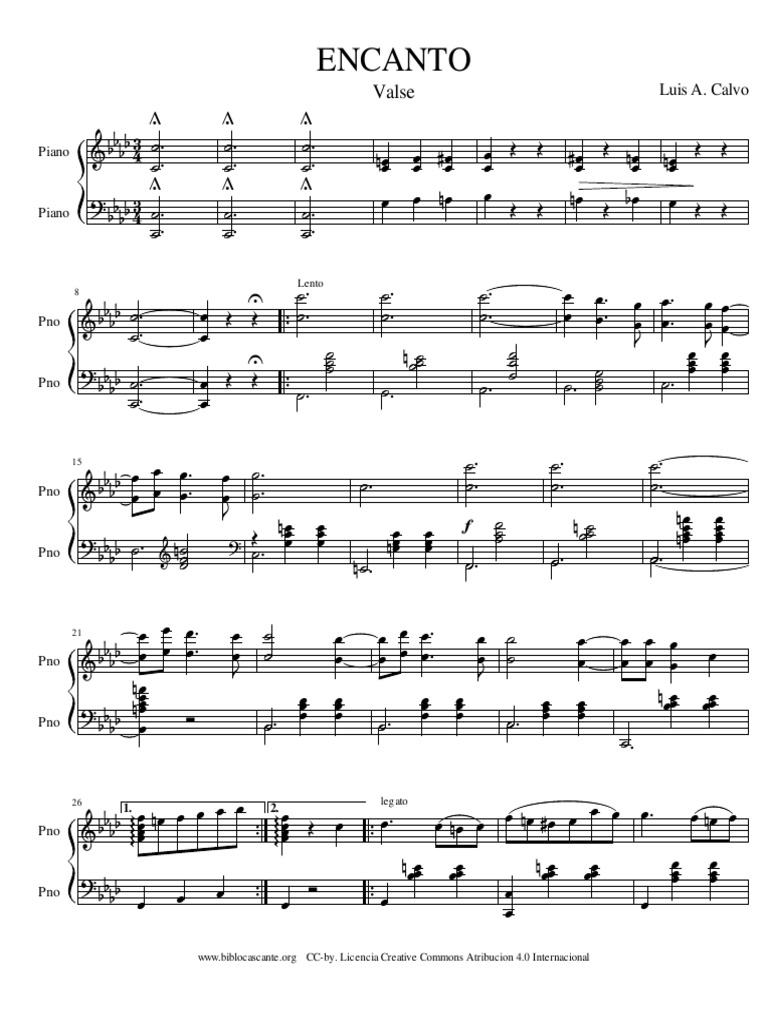 Encanto - Luis A Calvo - Partitura | PDF