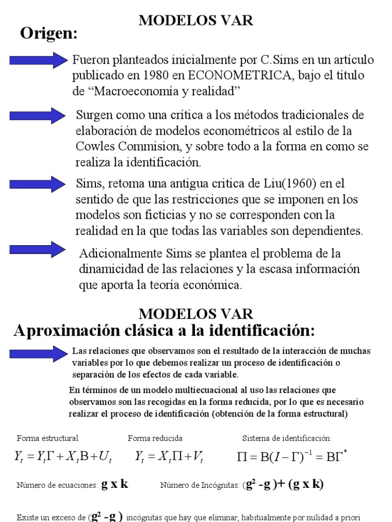 Modelos VAR | PDF | Mínimos cuadrados ordinarios | Matemáticas Aplicadas