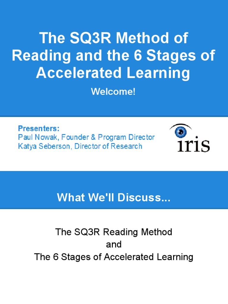 SQ3R Method and 6 Stages of Accelerated Learning | PDF | Notebook ...