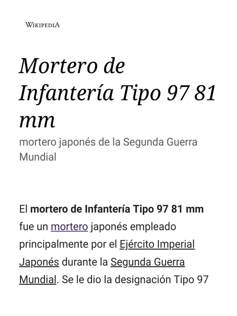 Mortero de Infantería Tipo 97 81 MM - Wikipedia, La Enciclopedia Libre ...