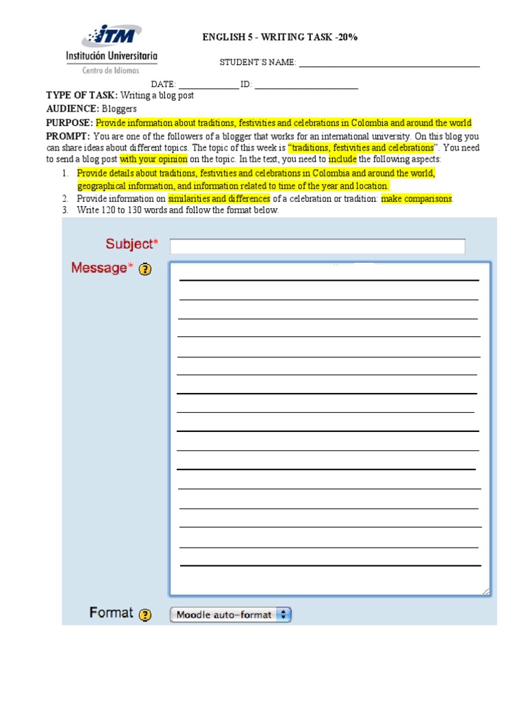 Level 5 Writing Task | PDF | Blog | Word