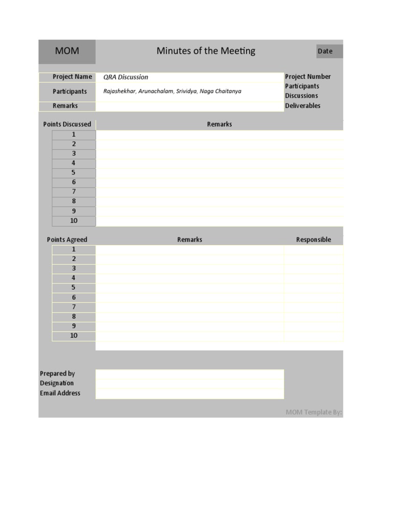 MOM Minutes of The Meeting | PDF