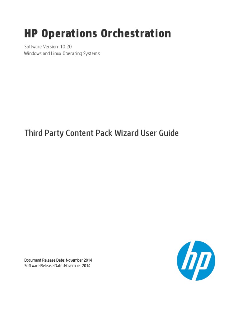 HP Operations Orchestration: Third Party Content Pack Wizard User Guide ...