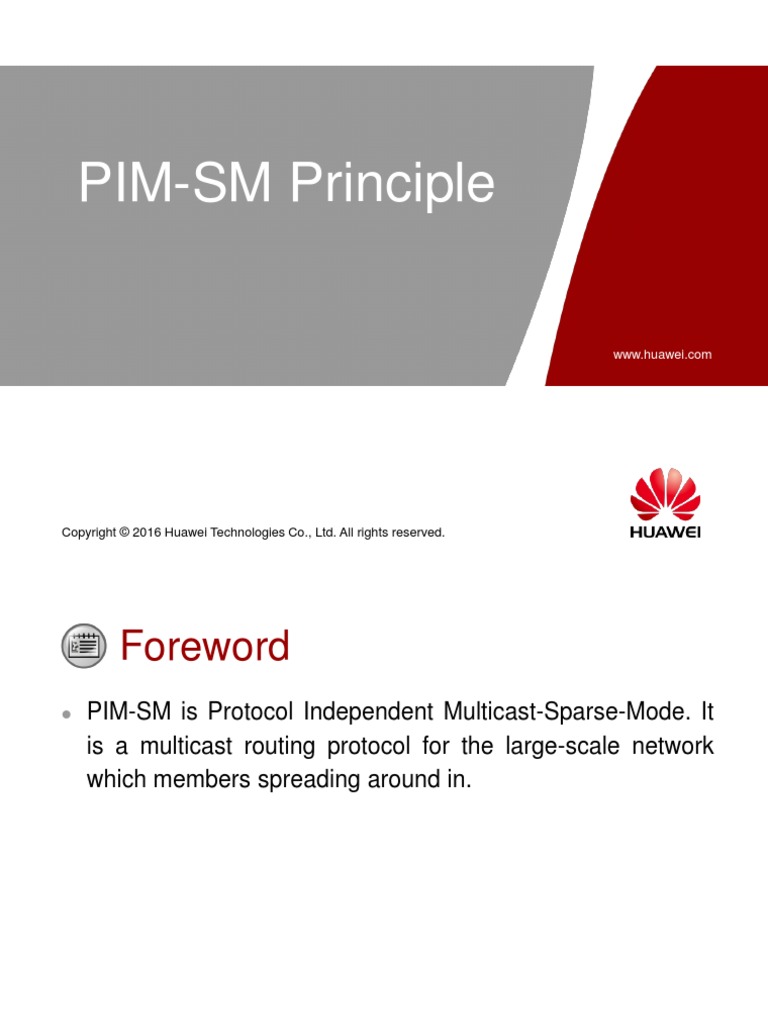 ODA062006 PIM-SM Principle ISSUE1.01 | PDF | Communications Protocols ...