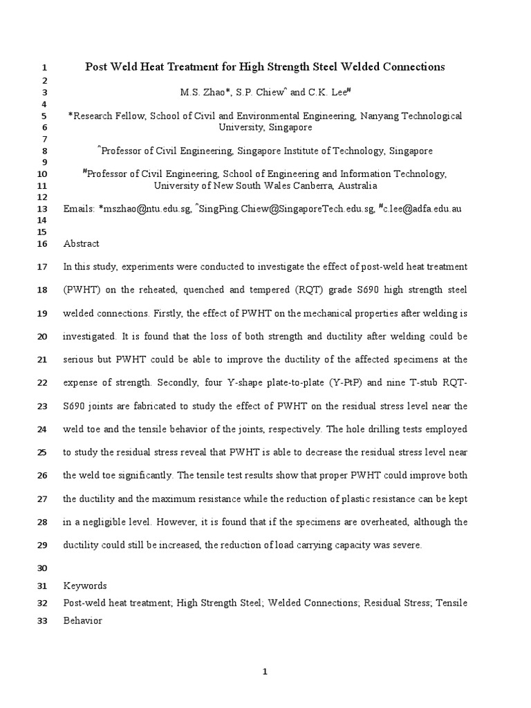 PWHT Post Print | PDF | Strength Of Materials | Deformation (Engineering)