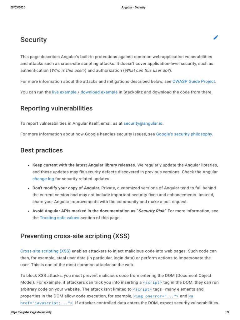 Angular - Security | PDF | Information Technology Management | Cyberspace