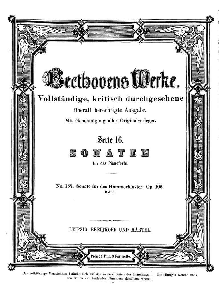 Sonata No. 29 Op. 106 - Beethoven | PDF