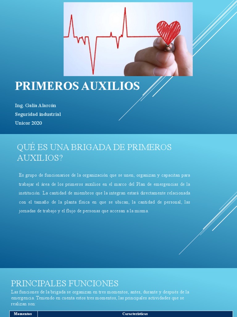 Primeros Auxilios Presentacion | PDF | Reanimación cardiopulmonar | Herida