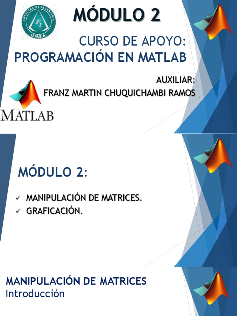 Presentación MODULO#02 CURSO MATLAB | PDF | Matriz (Matemáticas ...