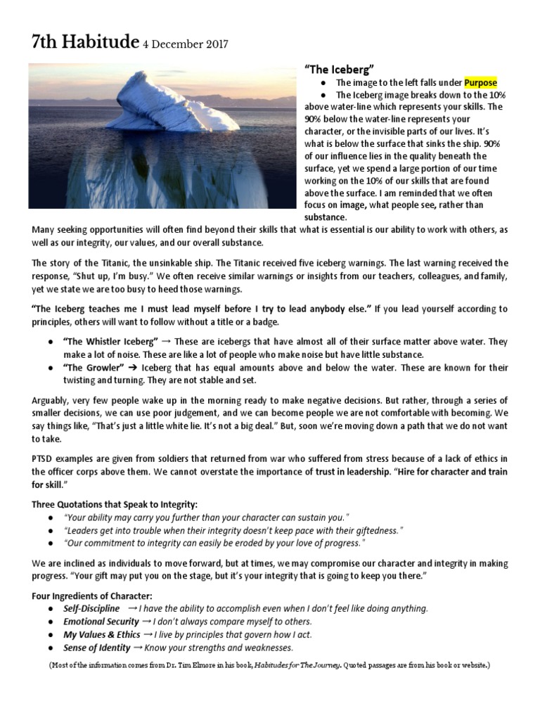 7th Habitude : Iceberg" | PDF