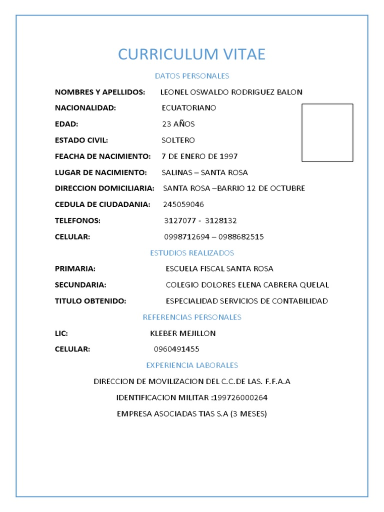 Curriculum Vitae Leonel | PDF