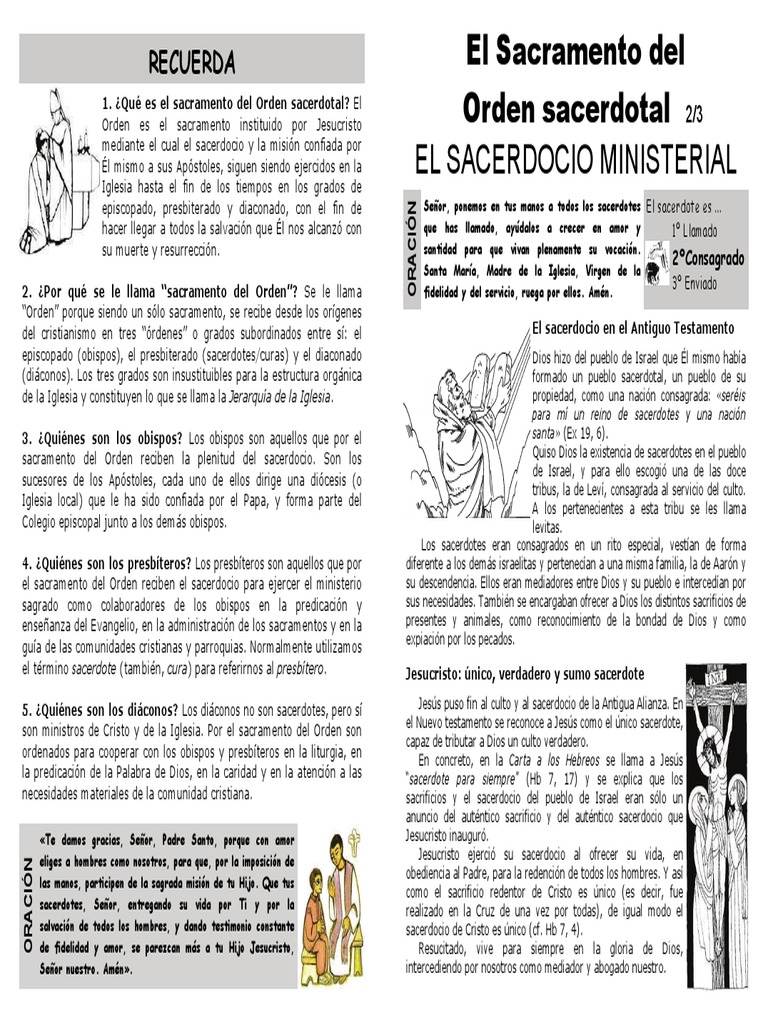 El Sacramento Del Orden Sacerdotal 2.3 Ministerio | PDF | Sacerdote ...