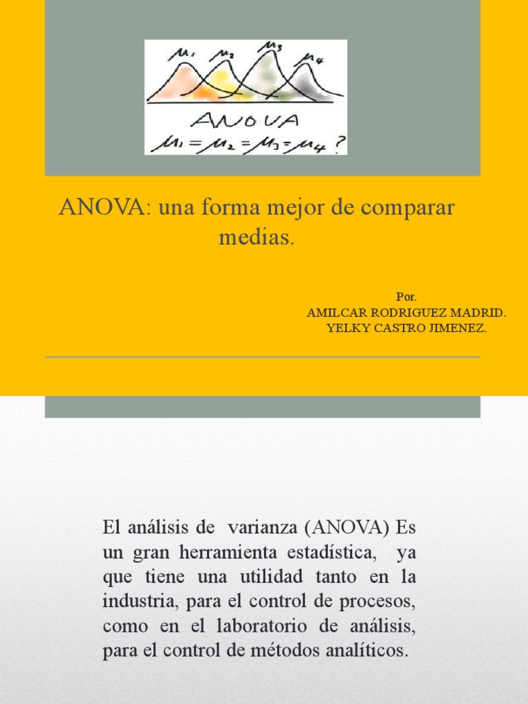 Anova (Analisis de Varianza) | PDF | Análisis de variación | Inferencia estadística