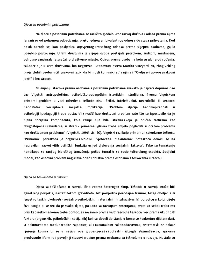 Psiholoski Aspekti Rada S Djecom | PDF