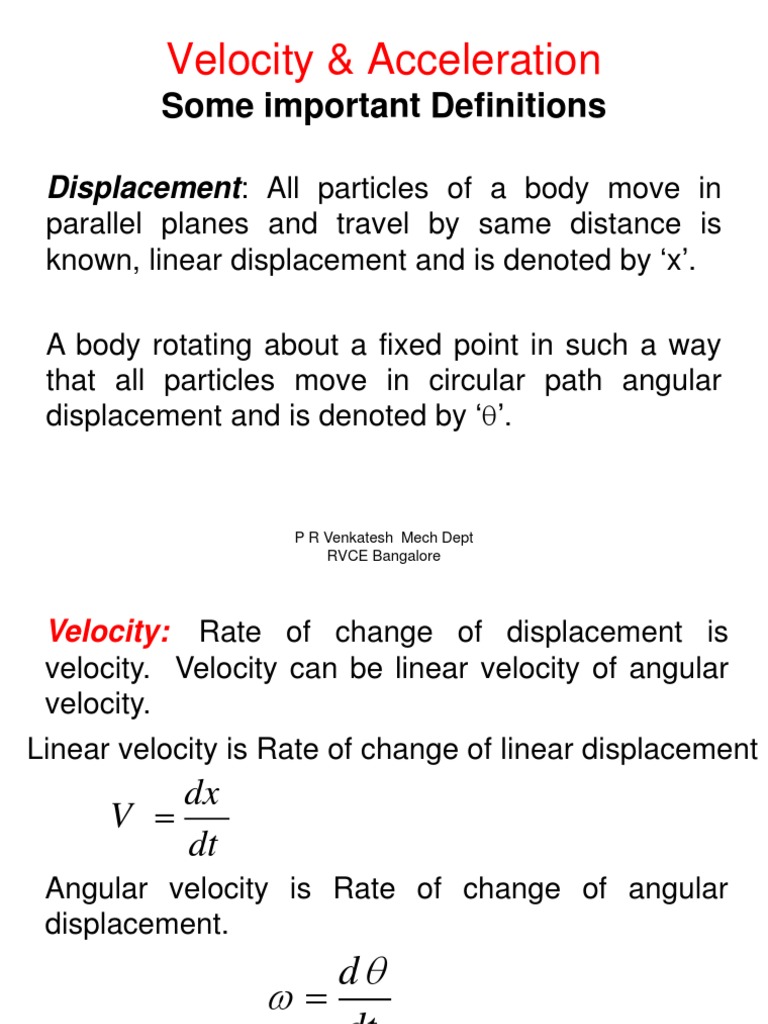 Relative Velocity Method | PDF | Acceleration | Velocity
