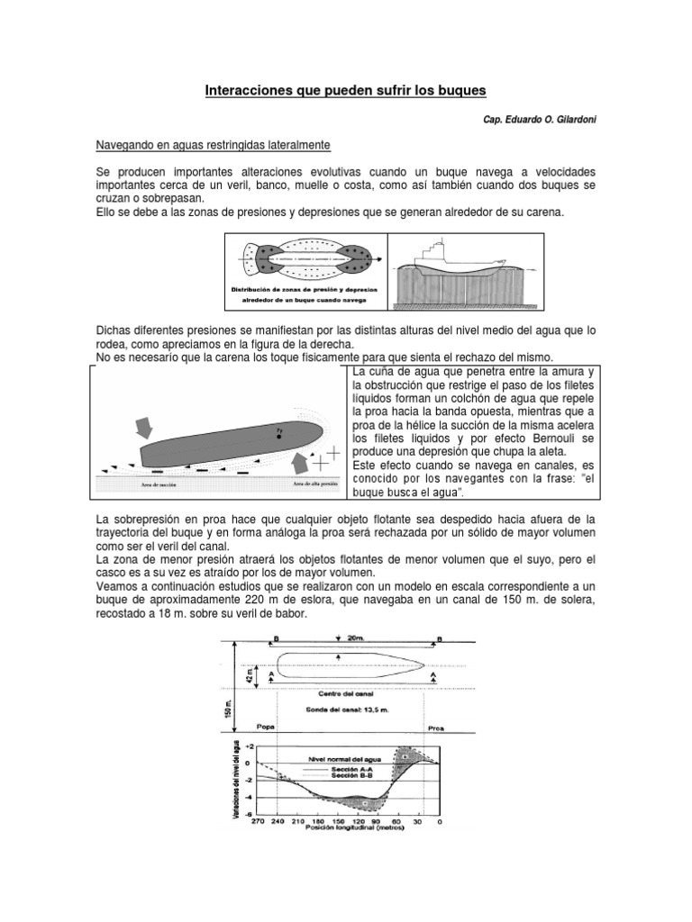 Interacciones Que Pueden Sufrir Los Buques PDF | PDF | Remolcador | Embarcación