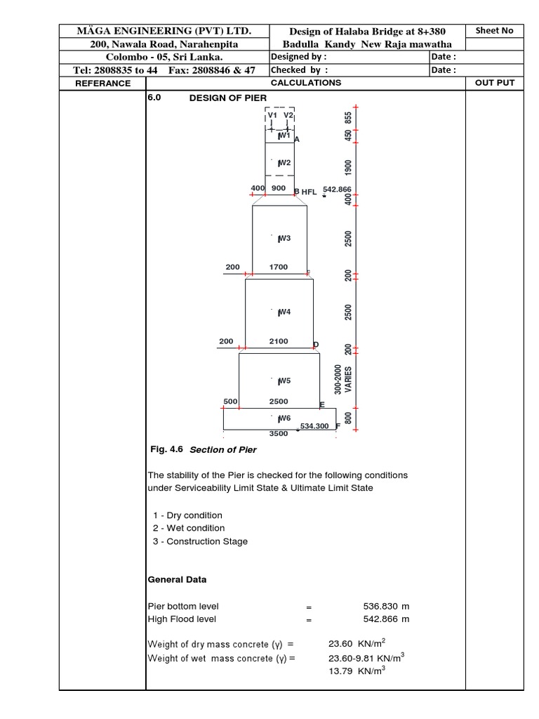 6 Halaba Bridge Pier | PDF | Beam (Structure) | Applied And ...