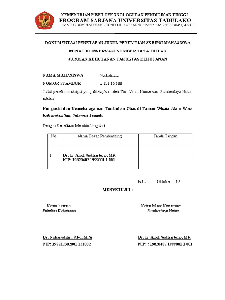 Matriks Pembimbing Skripsi | PDF