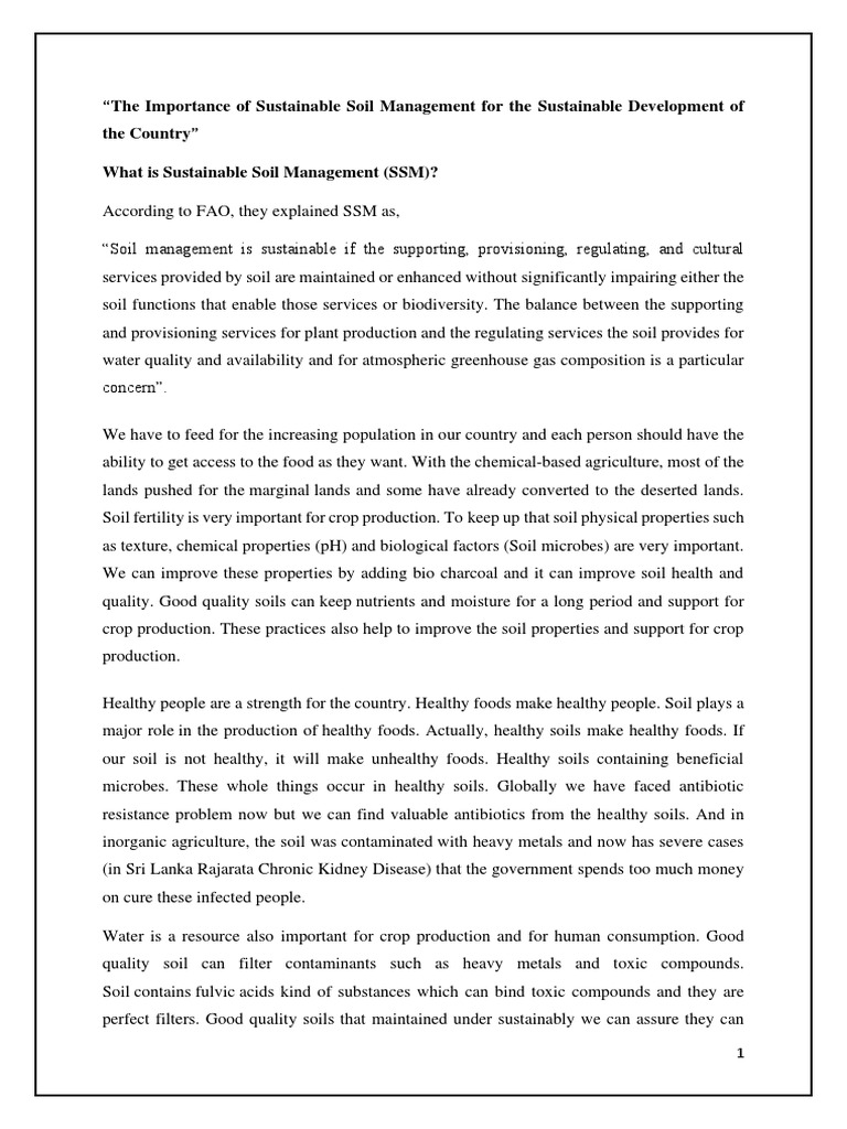 Sustainable Soil Management | PDF | Soil | Agriculture
