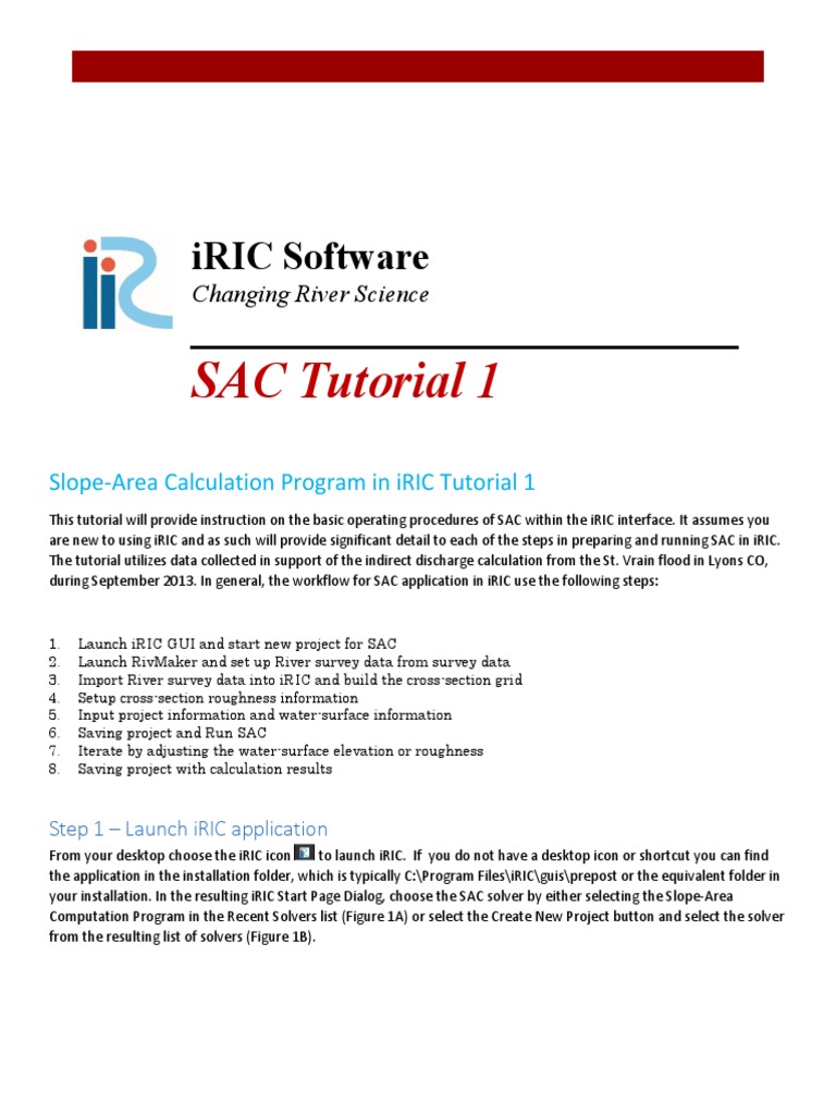 SAC Tutorial 1: iRIC Software | Download Free PDF | Comma Separated ...