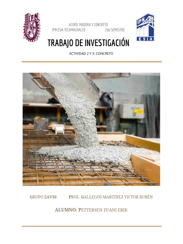 Actividad 2 Y 3 Concreto Pdf Hormigón Cemento