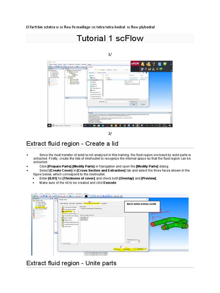 Tutorial 1 Scflow: Extract Fluid Region - Create A Lid | PDF | Steady ...