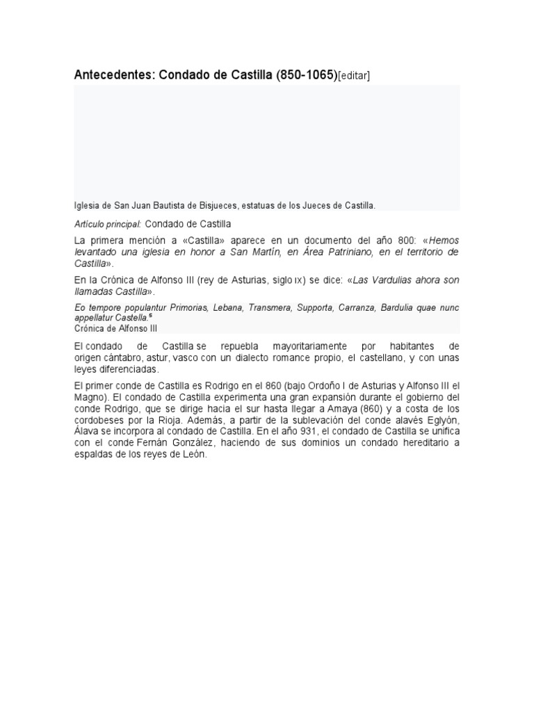 Historia del Condado de Castilla | PDF