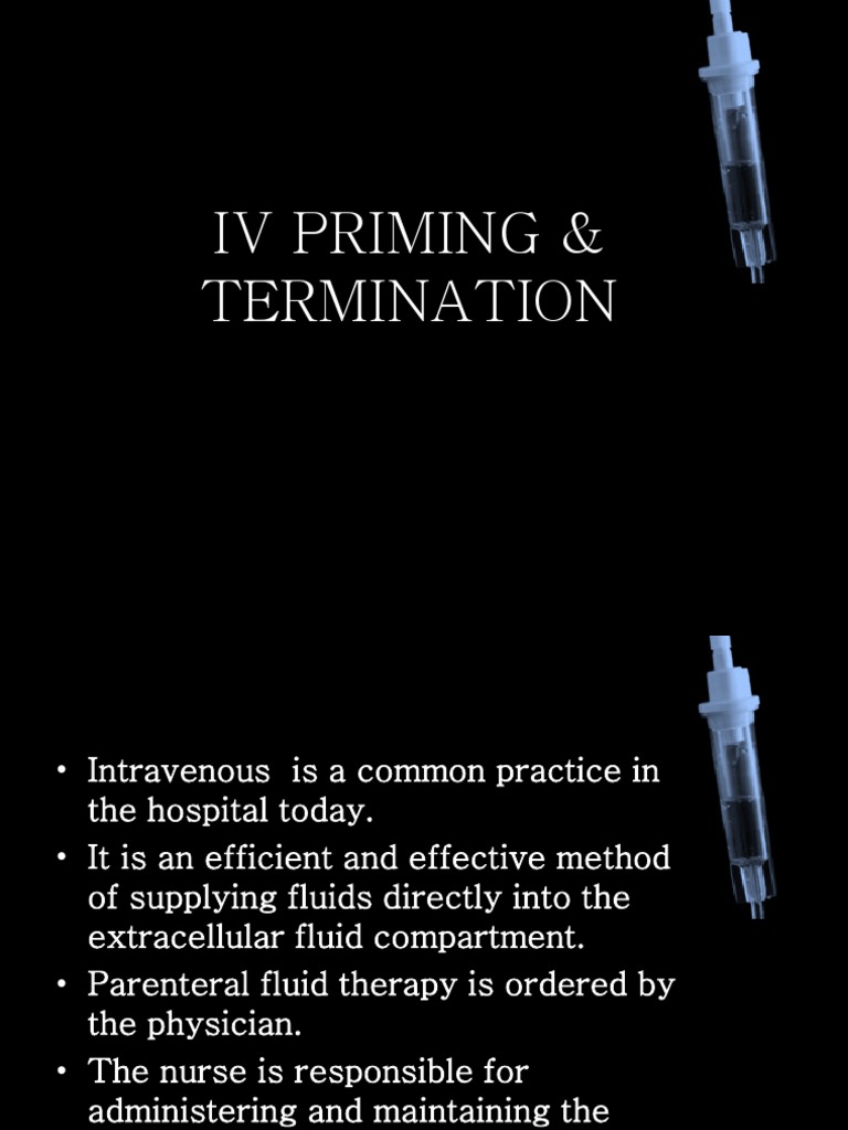 Iv Priming | PDF | Intravenous Therapy | Medicine