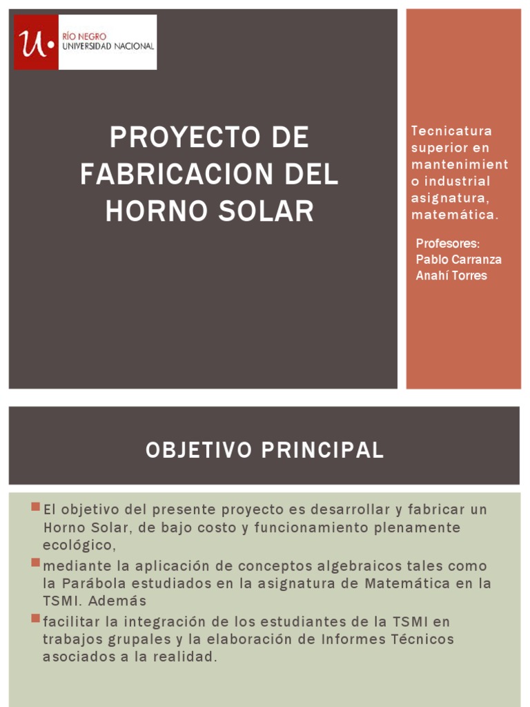 Proyecto de Horno Solar Casero | PDF | Dom | Naturaleza