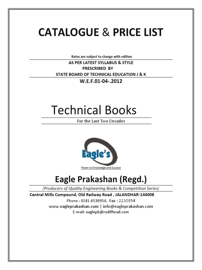 Catalogue & Price List: Technical Books | PDF | Electrical Engineering ...