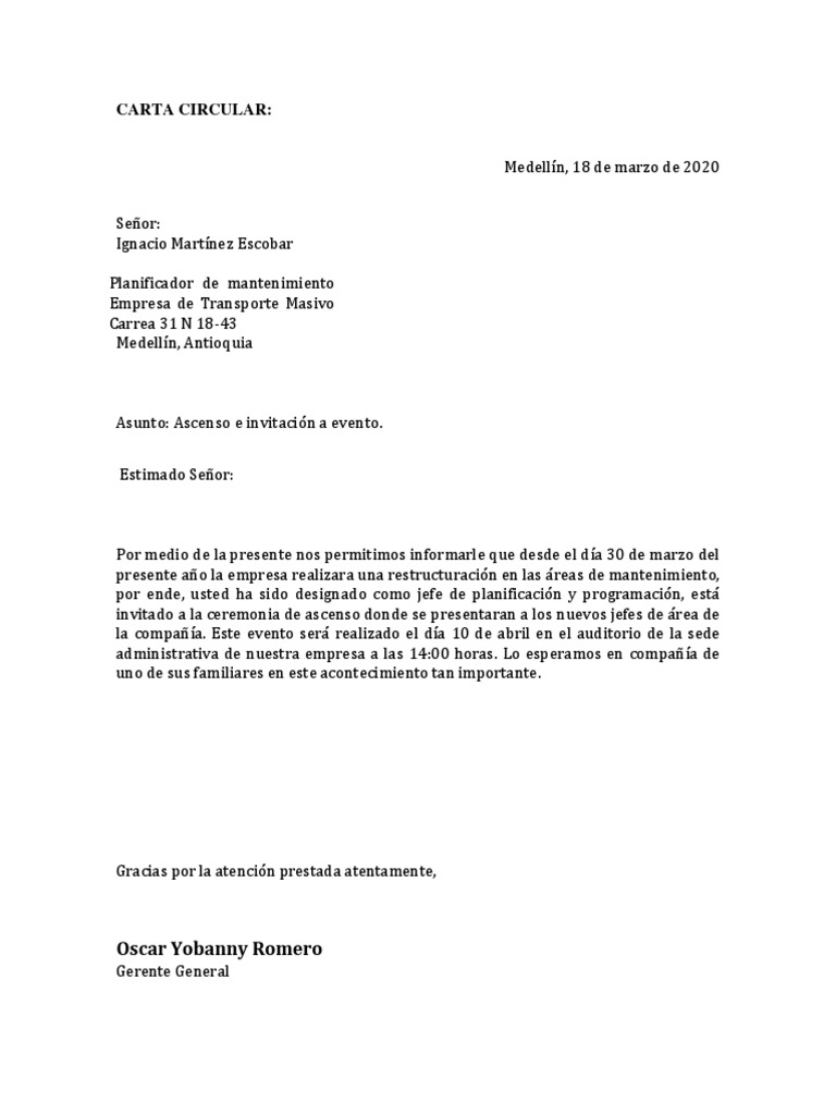 Carta y Memorando | PDF